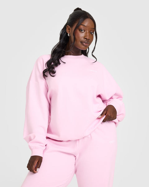 Lightweight Sweatshirt with Oner Logo Washed Chalk Pink | Oner Active