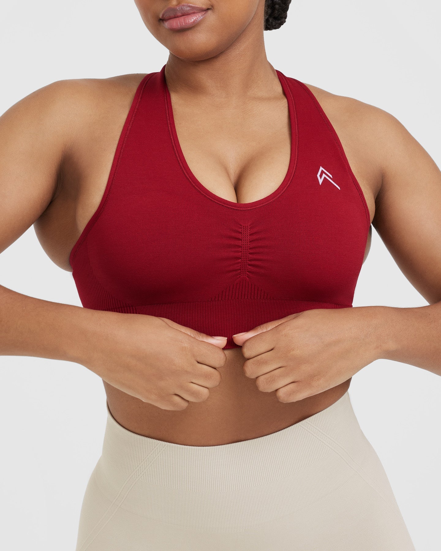 Classic Seamless 2 0 V Neck Bralette Red Wine Marl Oner Active